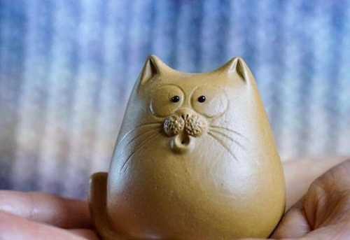 Чайная фигурка «Желтый котэ» исинская глина 5х4 см