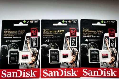 Sandisk Extreme Pro 64Gb для DJI Go pro