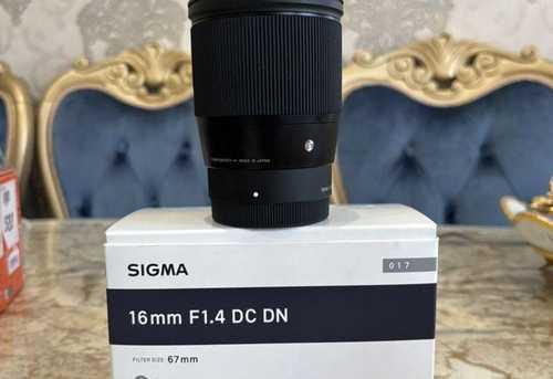 Объектив Sigma af 16mm f 1.4