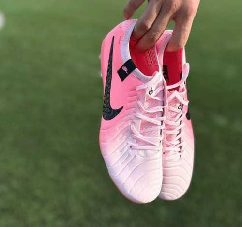 Бутсы Nike Tiempo Legend X pink and white