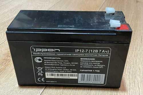 Аккумулятор ippon IP12-7 12V 7Ah 12В 7Ач