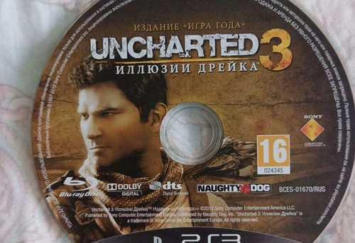 Диск на ps3 Uncharted 3 (без коробки)