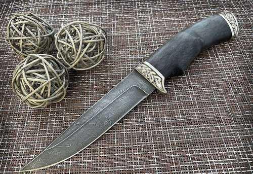 Нож "Ямал", клинок Дамасская сталь, рукоять карель