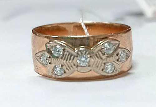 Золотое кольцо с бриллиантом 583 размер 18.5 СССР