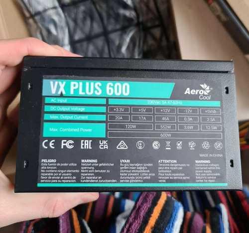 Блок питания aerocool vx-600 plus 600w