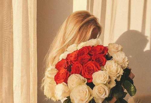 Крупные розы, букет цветов с доставкой