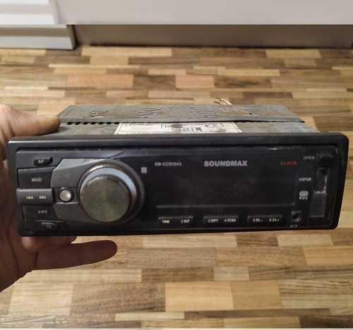 Магнитола 1 din soundmax sm-ccr3043 USB/aux/CD