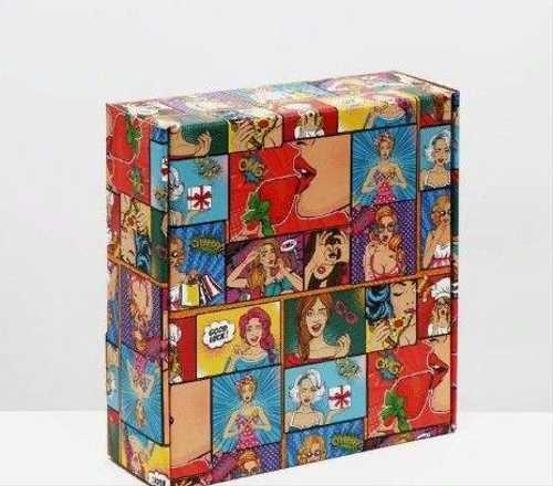 Подарочная коробка Pop-art Клубничка 28,5 х 9,5 см
