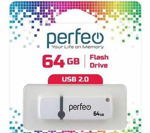 Флешка 64Gb USB 2.0, Perfeo C07, белый