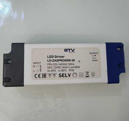 Блок питания GTV для ленты LED, 65 Вт