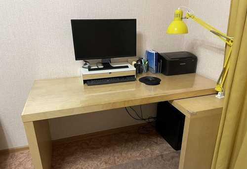 Письменный стол IKEA мальм с тумбой