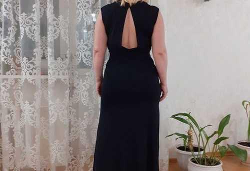 Платье вечернее черное длинное с открытой спиной