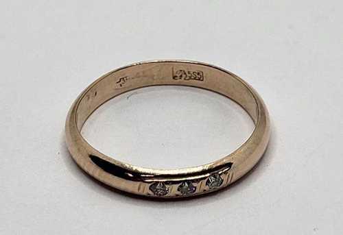 Золотое кольцо с бриллиантами 585 1.75гр 16раз. к
