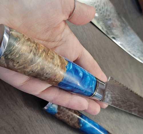 Кухонные ножи, дамаск, набор из 4 ножей