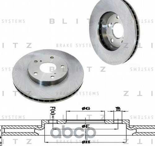 Диск тормозной передний вентилируемый BS0137 Blitz