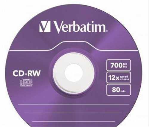 Перезаписываемый Диск CD-RW 8-12x Verbatim (Бокс)