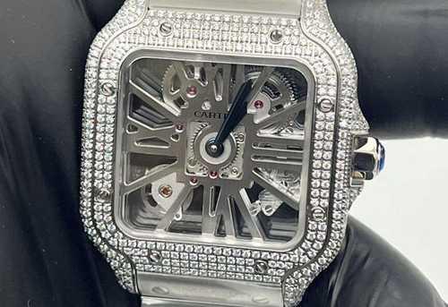 Часы Cartier Santos de Cartier Skeleton 40mm Diamo