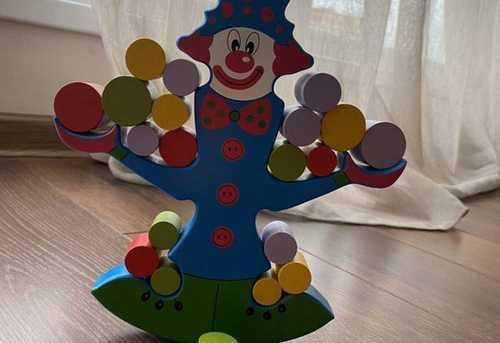 Деревянная игрушка весы Клоун балансир