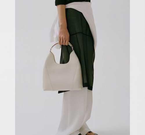 Кожаная сумка mango С металлической ручкой