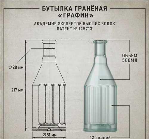 Стеклянная бутылка 0,5 л