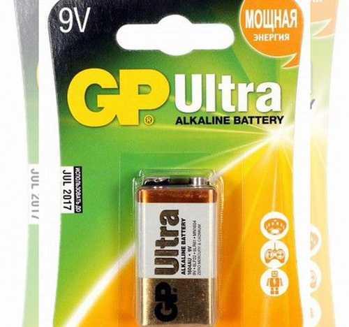 Батарея GP Ultra Alkaline 1604AU 6LR61 9V (1шт) GP