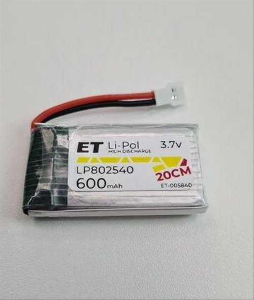 Аккумулятор ET LP802540-20CM 3.7В, 600мАч, Li-Pol