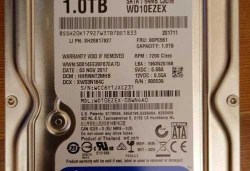 Жесткий диск HDD 3.5" WD Blue 1TB