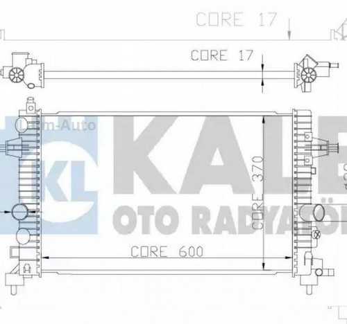 Радиатор охлаждения двигателя opel astra H/zafira B 04- 1.6I/1.8I MT паяный 371200