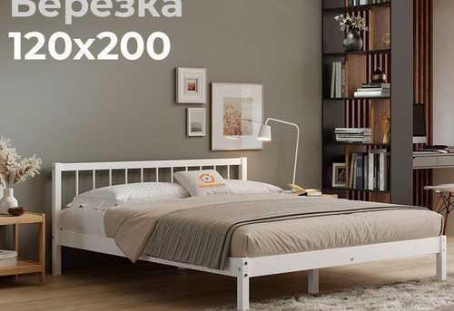 Кровать деревянная 120х200 двуспальная Березка-19