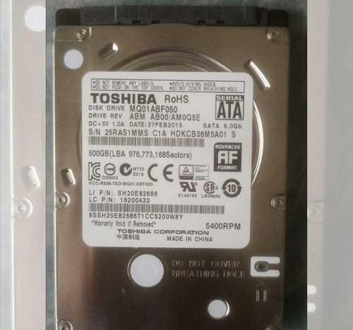 Жесткий диск для ноутбука 2.5 toshiba 500GB