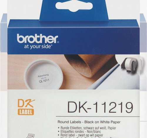 Картридж Brother DK11219, 12мм, черный шрифт, белый фон, DK11219