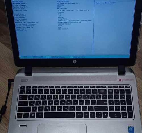 Нерабочий ноутбук hp envy 15t-k200. i7-4720hq