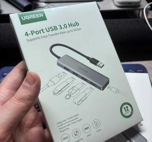 USB-хаб, разветвитель Ugreen (USB 3.0, type-c)