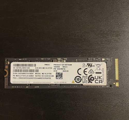 SSD M.2 1Tb Samsung PM9A1 mzvl21T0hclr-00B00