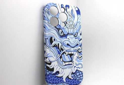 Чехол на iPhone 15 Pro Luxo "Японский дракон"