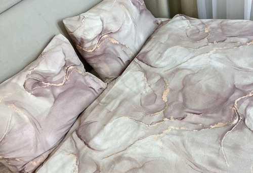 Постельное белье мрамор пыльно розовый