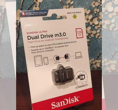 Флешка sandisk ultra Dual Drive m3.0 128 GB