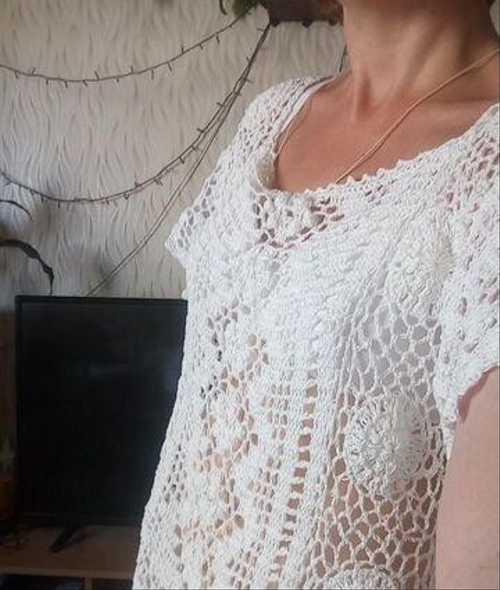Кофта ажурная ручной вязки