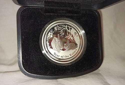 Серебряная монета Год Кролика 2011 Австралия