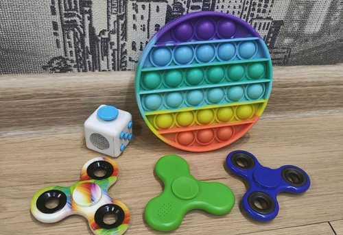 Спиннер с Bluetooth колонкой, мини-куб и pop it