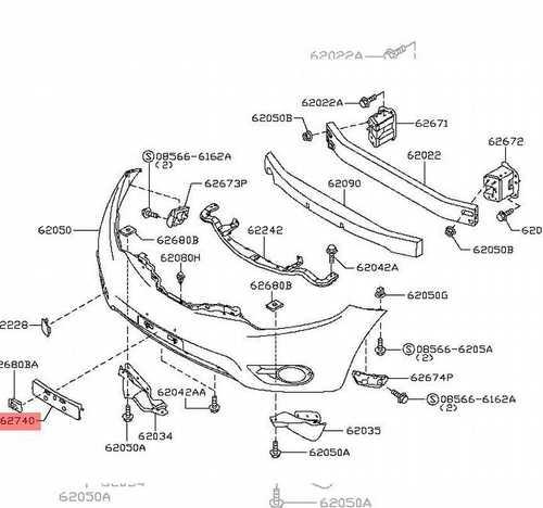 Панель крепления номерного знака 525MM 962101AN1A