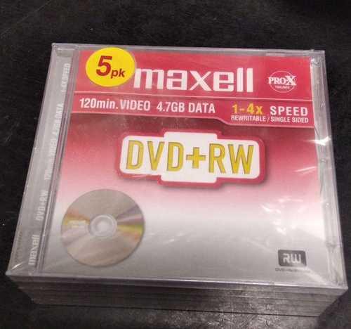 Болванка DVD RW упаковка 5 штук, новые