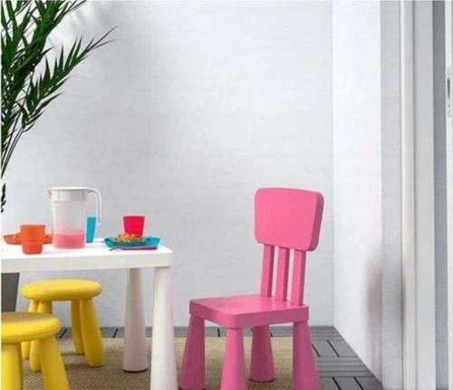 Стульчик IKEA Маммут 1 шт розовый или зеленый
