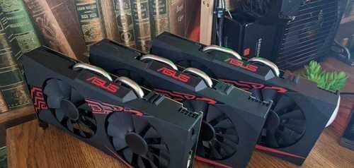Три видеокарты Asus AMD Radeon RX 570 4Gb