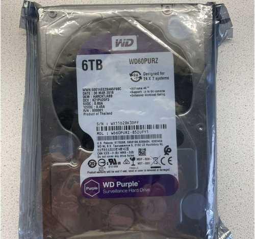 Жесткий диск wd purple 6tb 3.5