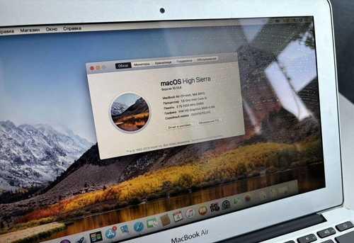 MacBook Air 11 (2011), 64 ГБ, Core i5, 1.6 ГГц, RAM 2 ГБ, Intel HD Graphics 3000