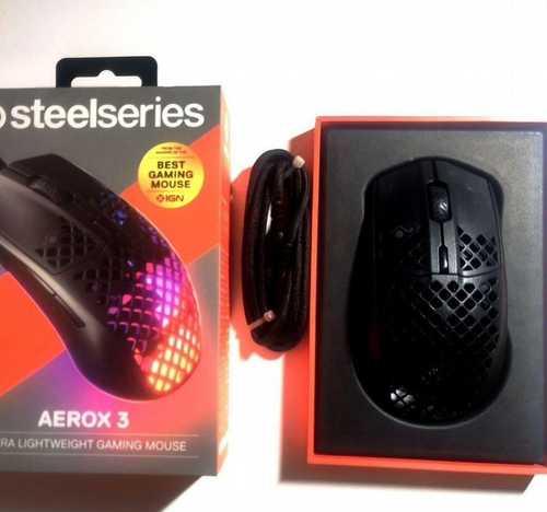 Мышь проводная SteelSeries Aerox 3,черный