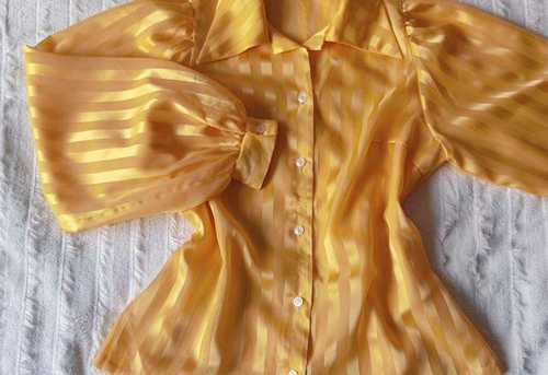 Желтая немецкая блуза, винтаж, m