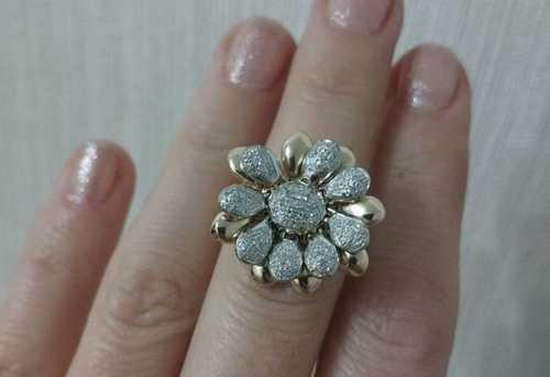 Золотое кольцо 585 с бриллиантами - 13,90 гр
