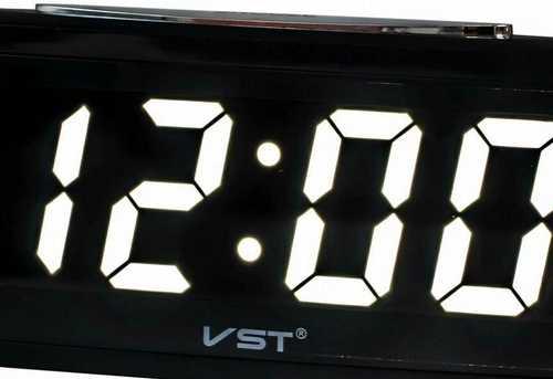 Часы VST-719 настольные электронные белые
